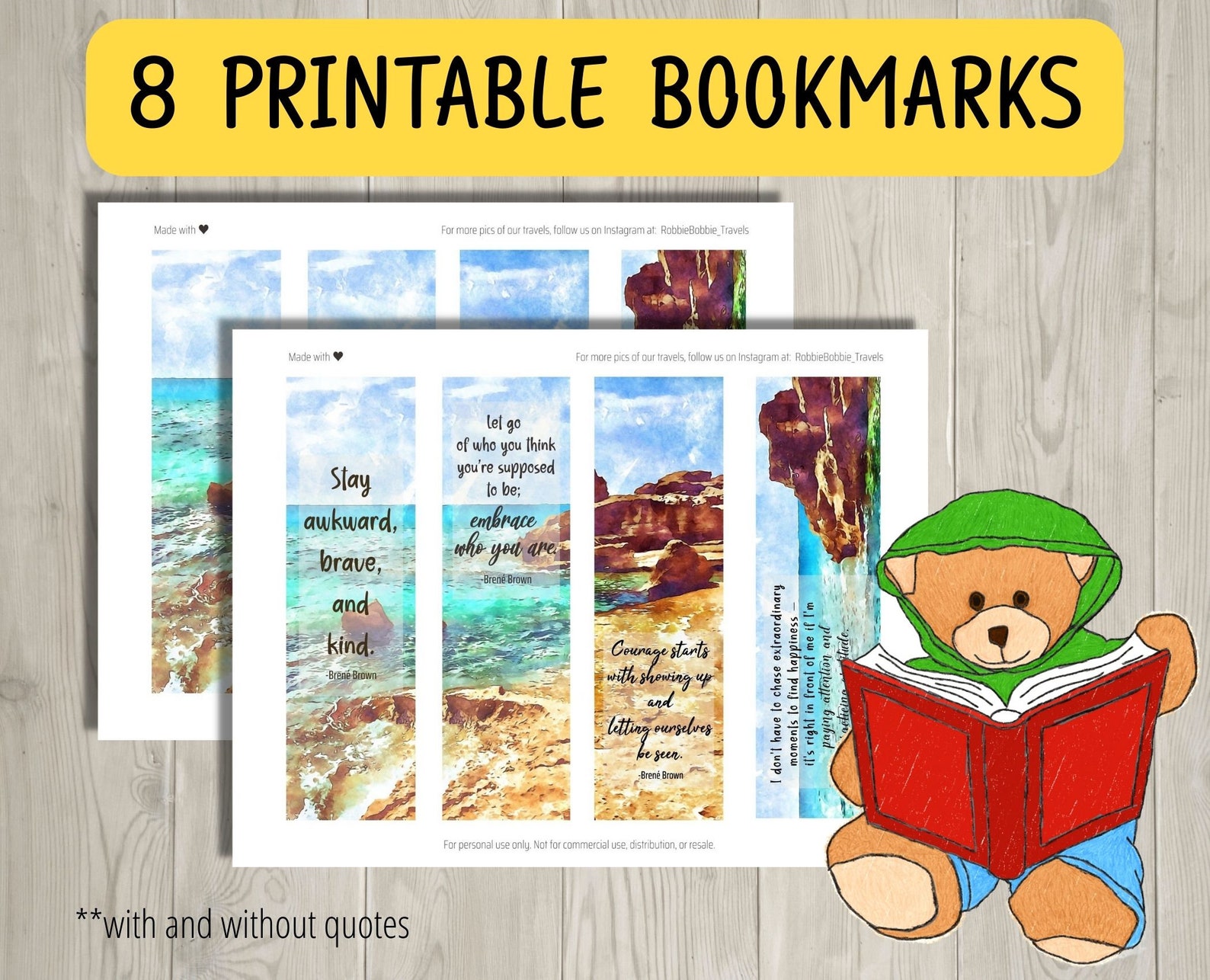 Unique Printable Bookmarks Brene Brown Quotes Digital - Etsy