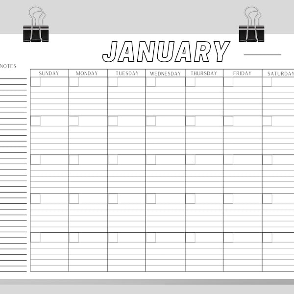 2024 Lined Printable Calender - Etsy