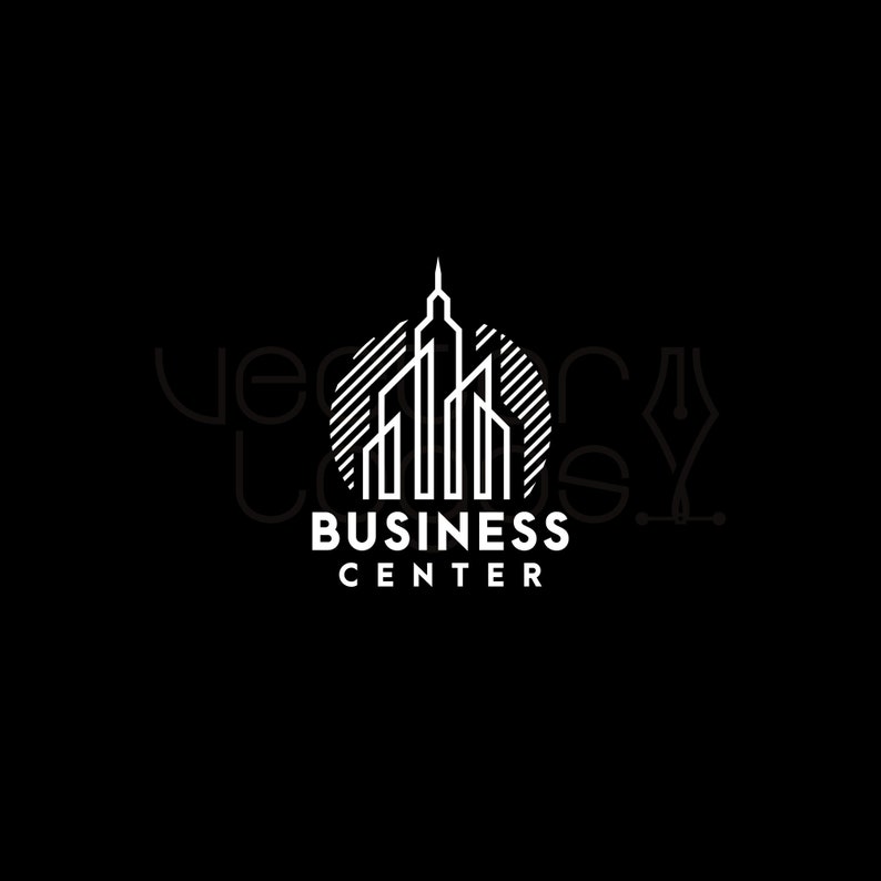 Business Center Logo Design Customization Architecture | Etsy