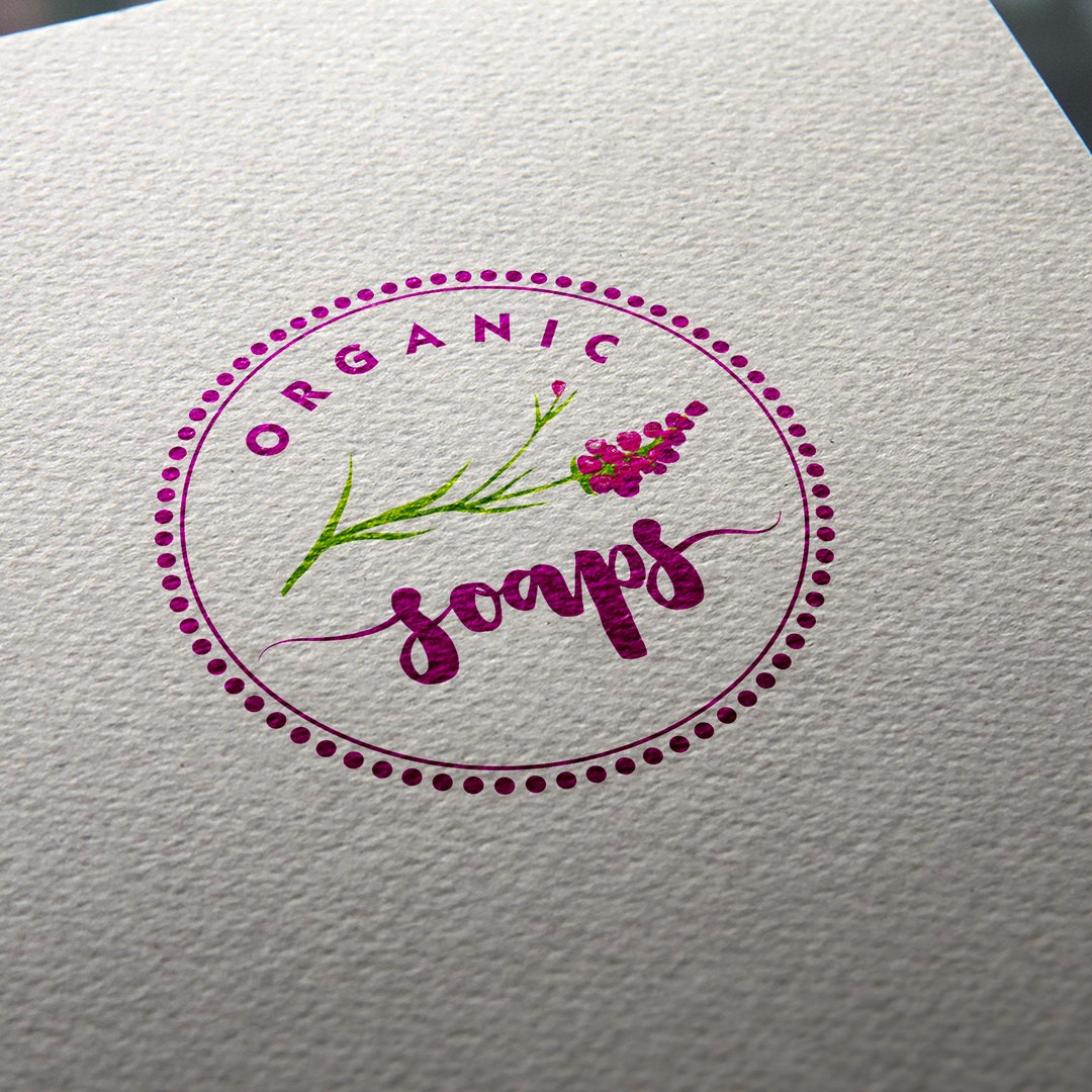 Organic Logo Design + Customization, Organic Soap Logo, Bio Soap Logo ...