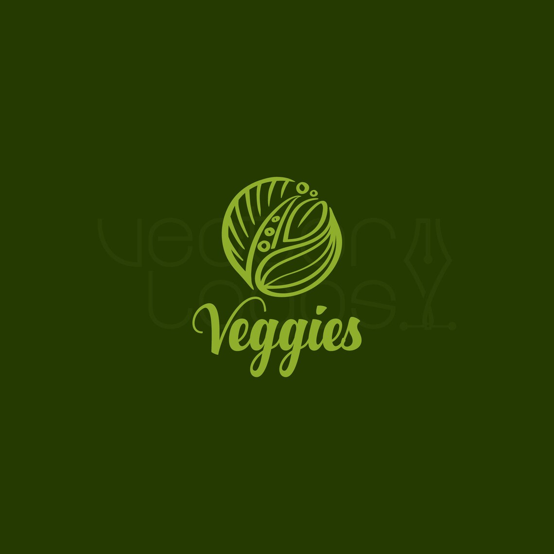 Veggies Logo Design + Customization, Food Logo, Vegan Logo, Delivery ...