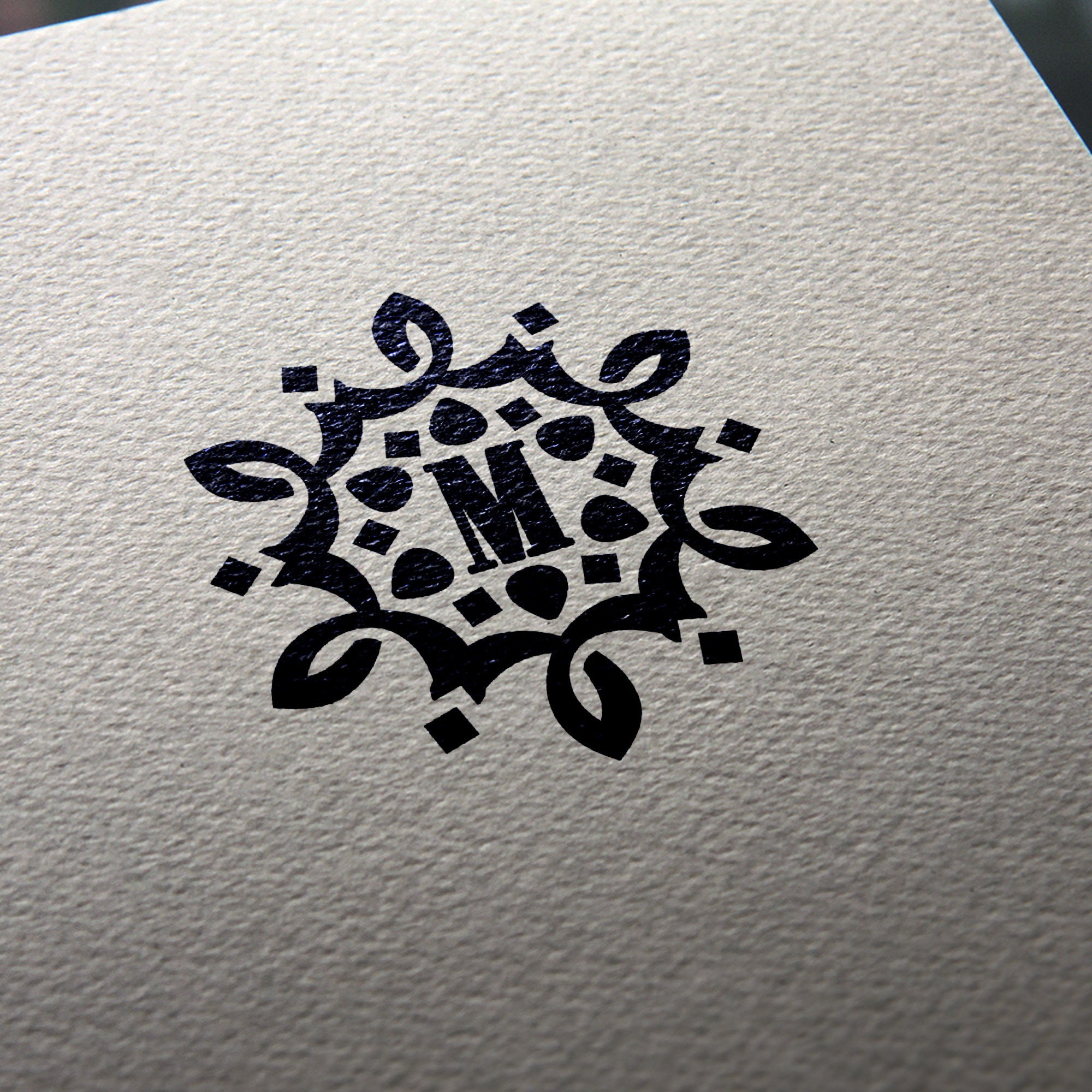 Vintage Monogram Logo Design Customization Letter M - Etsy