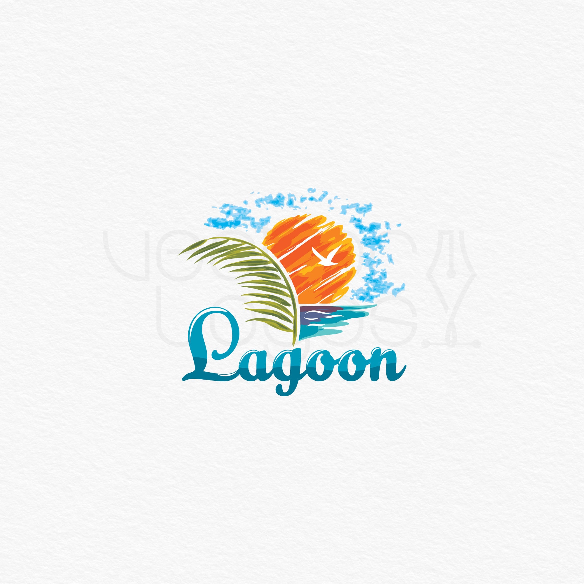 Lagoon Logo Design + Customization, Resort Logo, Travel Logo, Hotel ...