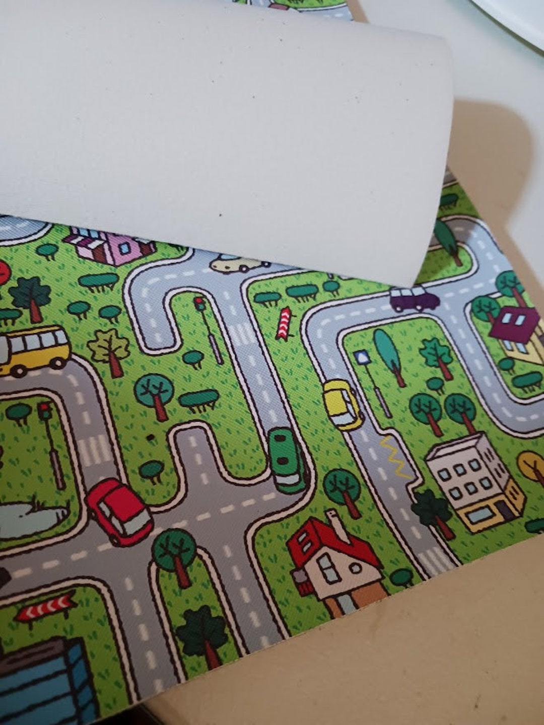 Road Play Mat Faux Leather Sheet, Full Size, Vegan Leather - Etsy