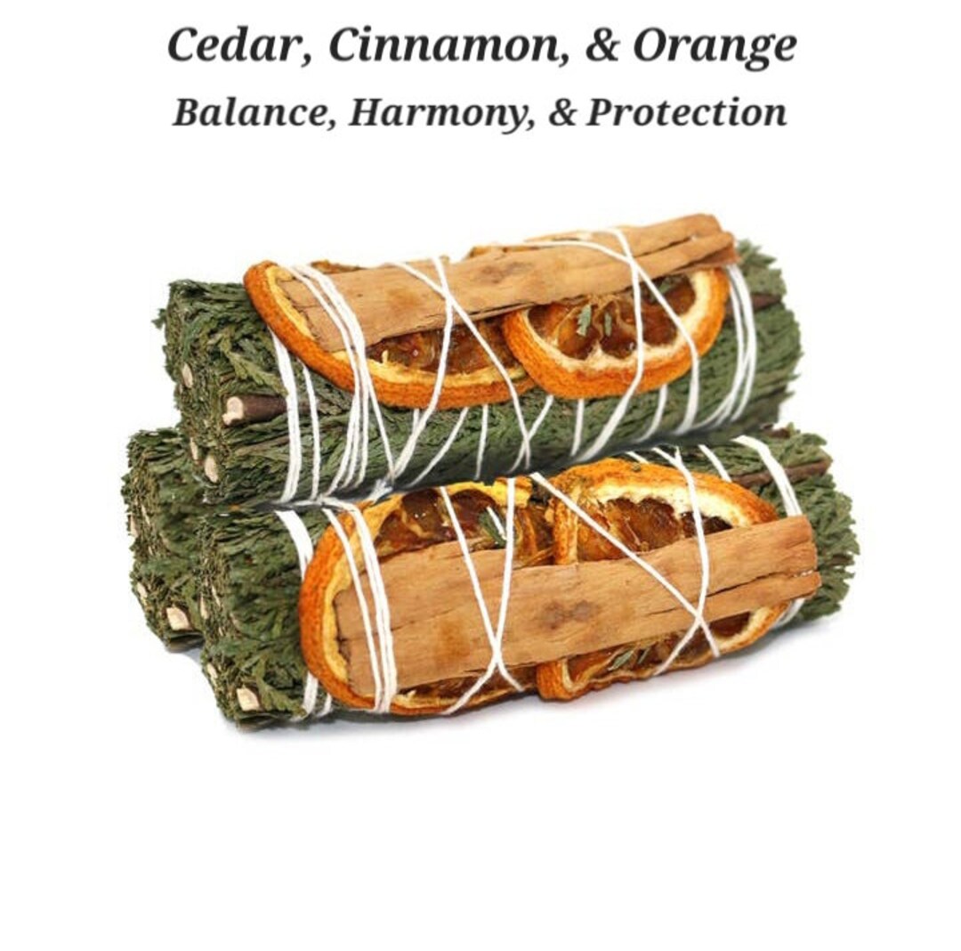4in Cedar, Cinnamon, and Orange Sage Bundle, Energy Cleansing - Etsy