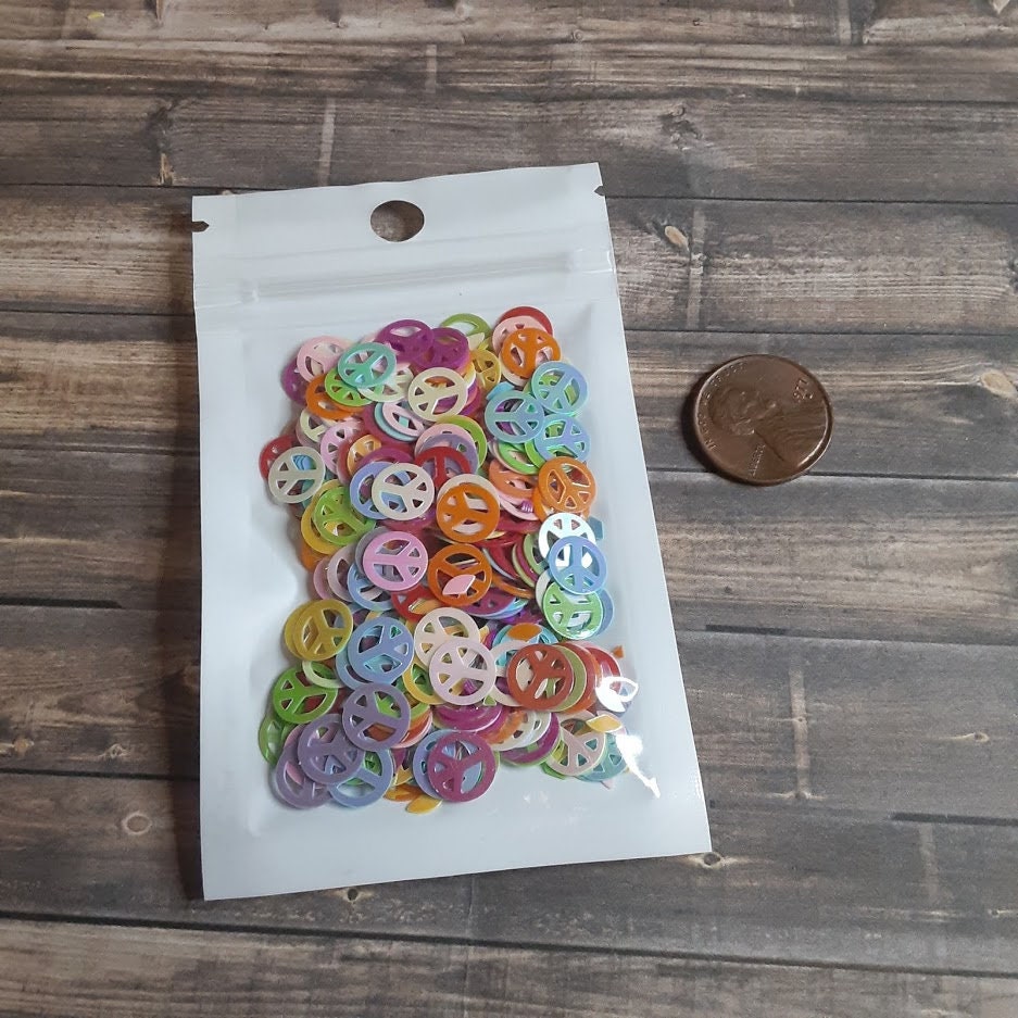 AB Iridescent Peace Sign Sequins for Slime Nail Art Supplies | Etsy