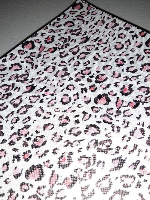 Pink Leopard Cheetah Print Faux Leather Sheets, Vegan Leather by Werk ...