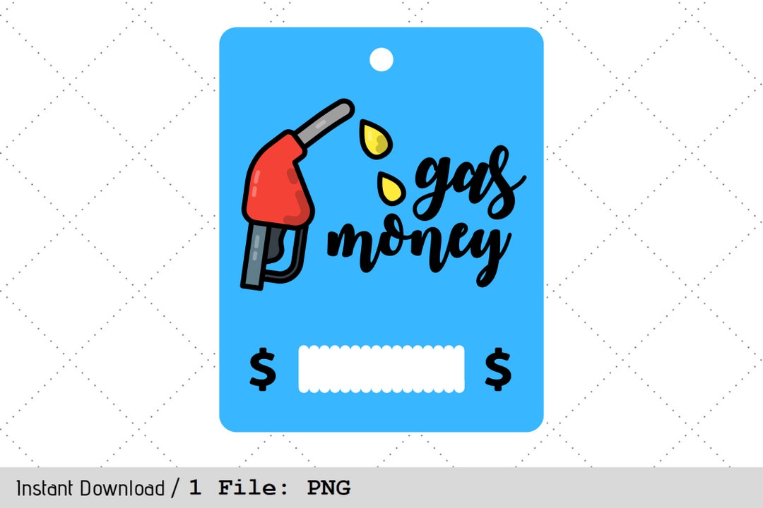 Gas Money Card PNG, Printable Gift - Etsy