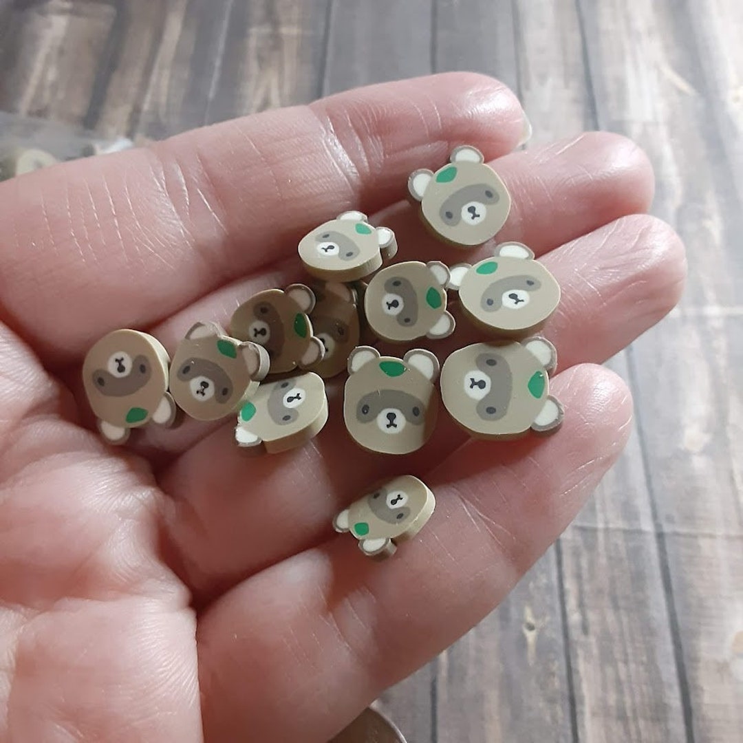 Polymer Clay Raccoon Slices, Nail Art Flat Backs, Tanuki Slime ...
