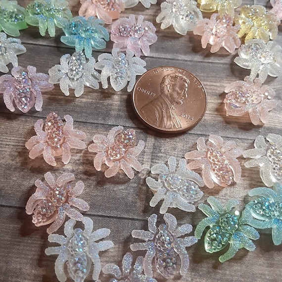 Mini Pastel Rhinestone Spiders, Tiny Decoden Supplies by Werk It Girl ...