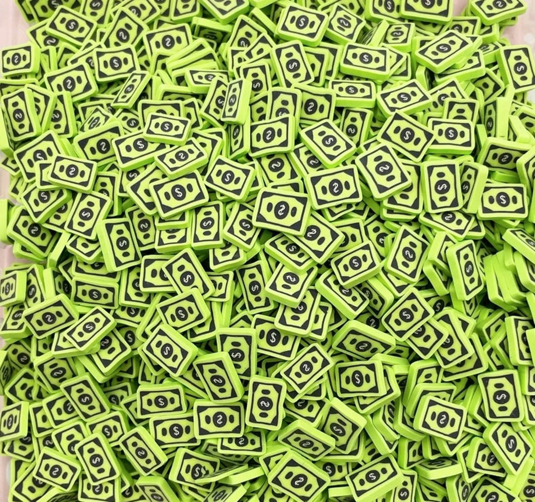 Polymer Clay Money Dollar Slices, Nail Art Flat Backs, Slime Sprinkles ...
