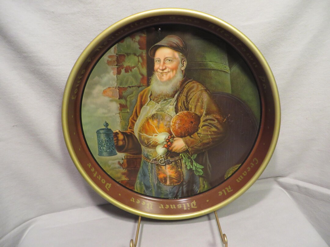 Vintage Louis F Neuweiler's Sons 13" Metal Beer Tray Featuring a ...