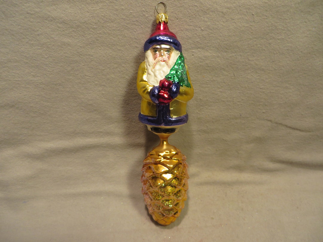 Vintage Christopher Radko Blown Glass Ornament - Pinecone Santa - Etsy