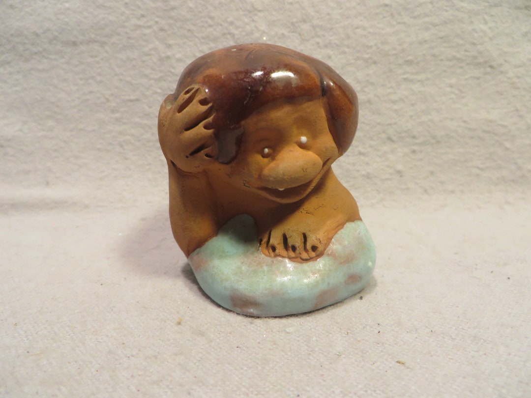 Vintage Tore Borg Hand-crafted Miniature Sweden Pottery Troll Head ...