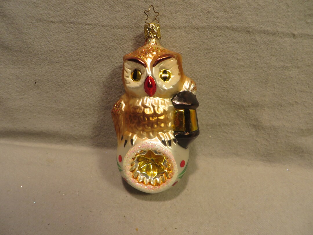 Vintage Inge Glas Owl Christmas Ornament: Blown Glass Lantern, West ...