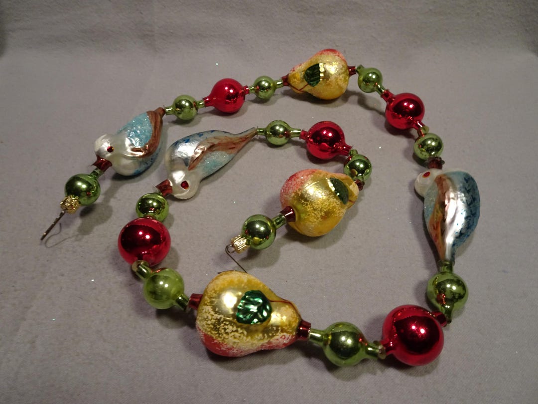 Vintage Christopher Radko Blown Glass Christmas Tree Garland ...
