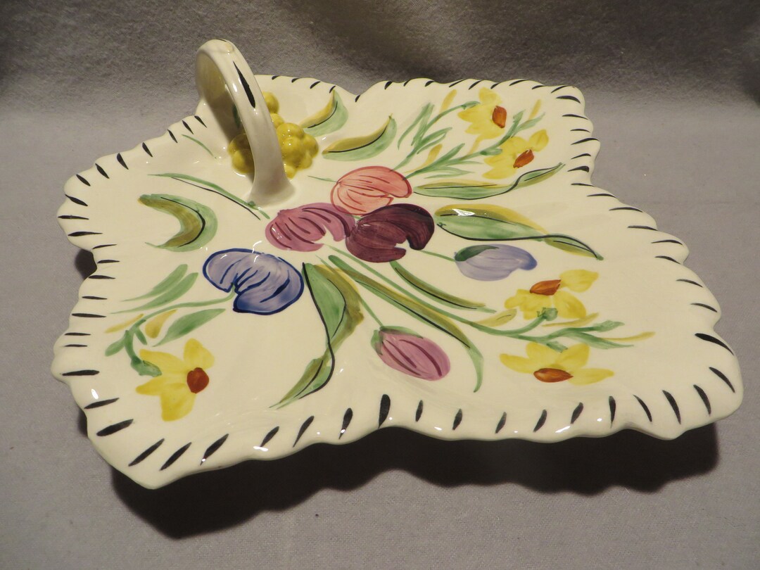 Vintage Blue Ridge Pottery Handled Leaf Shaped Serving Dish - "easter ...
