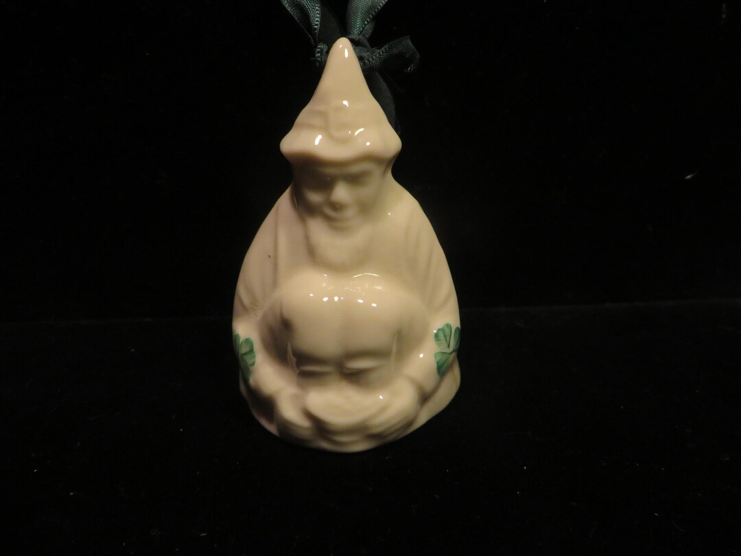 Vintage Belleek Ireland Porcelain Christmas Ornament Leprechaun bell - Etsy