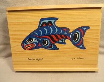 Salmon Wood Box - Etsy