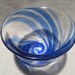 Vintage Jim Bush Hand Crafted Blue and Clear Swirl Art Glass Vase/small ...