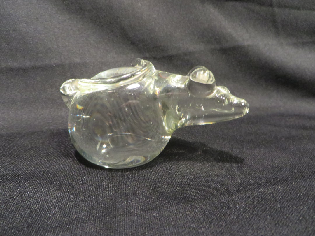 Vintage Clear Crystal Glass Mouse Figurine/paperweight - Etsy