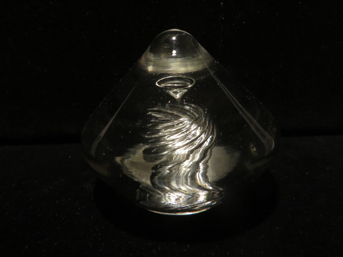 Vintage Blenko Glass Paperweight With Embedded Center Teardrop - Etsy
