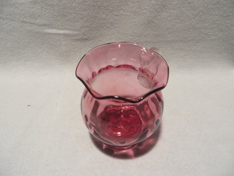 Vintage Pilgrim Glass Small Cranberry Glass Pitcher With Clear - Etsy