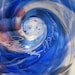 Vintage Jim Bush Hand Crafted Blue and Clear Swirl Art Glass Vase/small ...