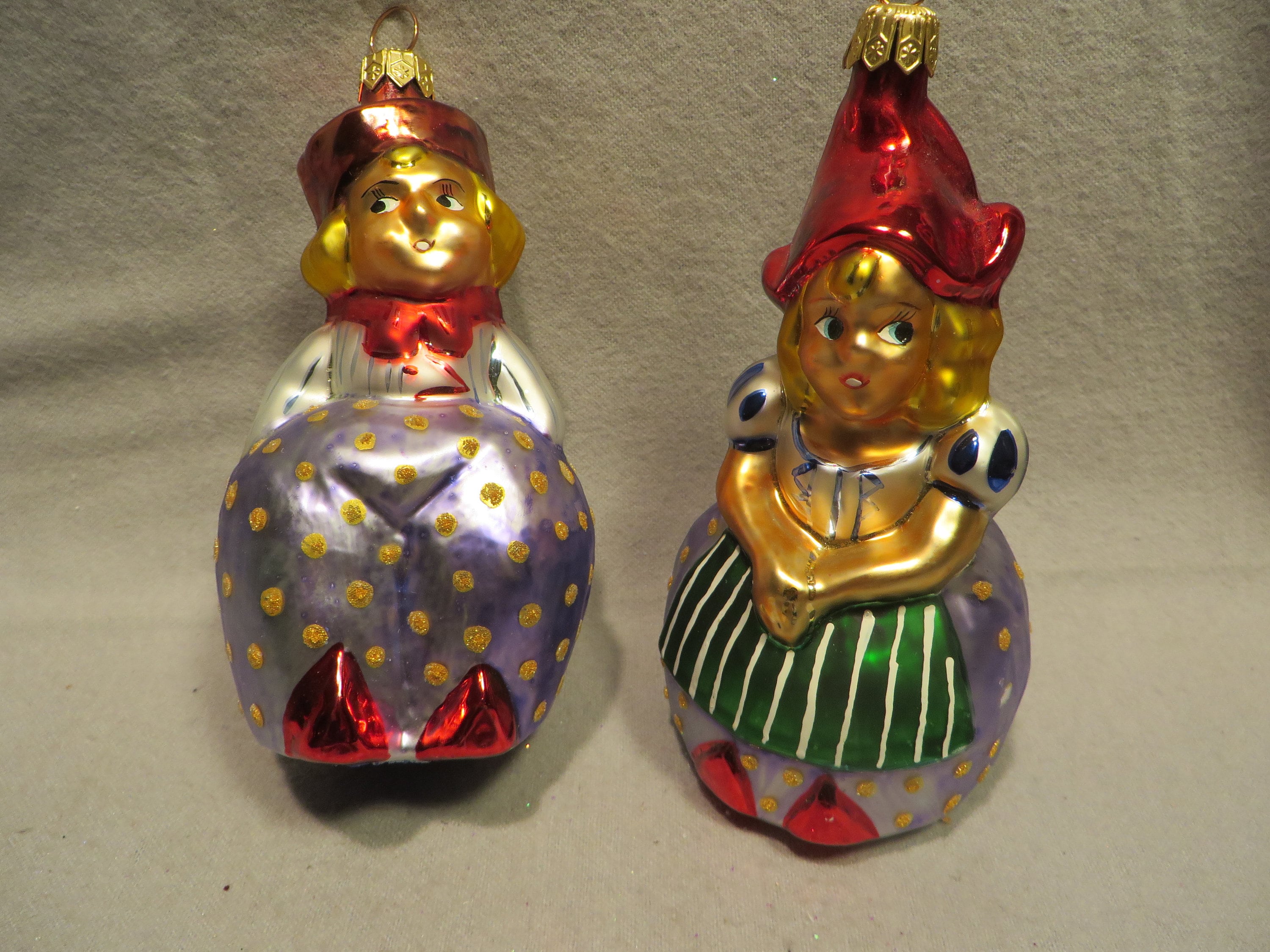 Vintage Rare Christopher Radko Two Ornament Set Blown Glass Christmas ...