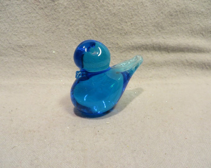 Vintage Swedish Blue Glass Bird Figurine - Etsy