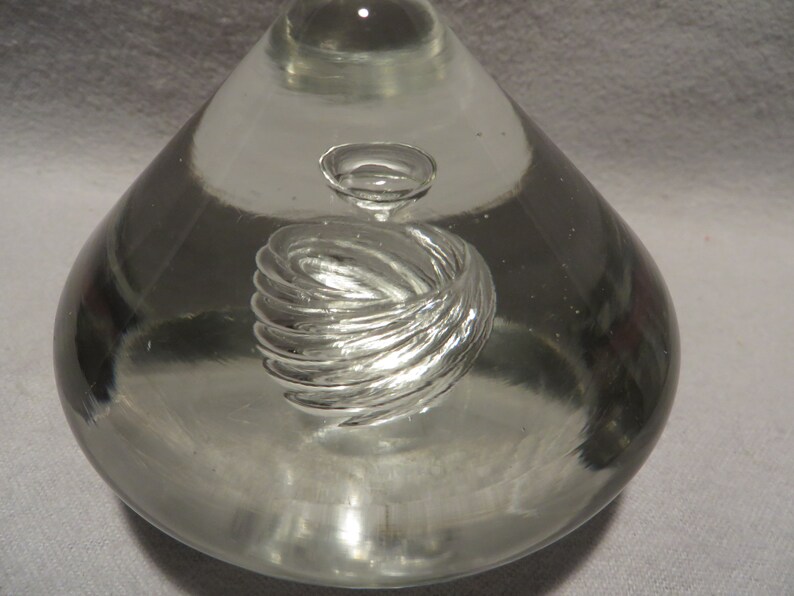 Vintage Blenko Glass Paperweight With Embedded Center Teardrop - Etsy