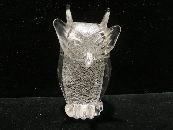 Vintage Hand Crafted Murano Glass Owl Paperweight/figurine - Etsy
