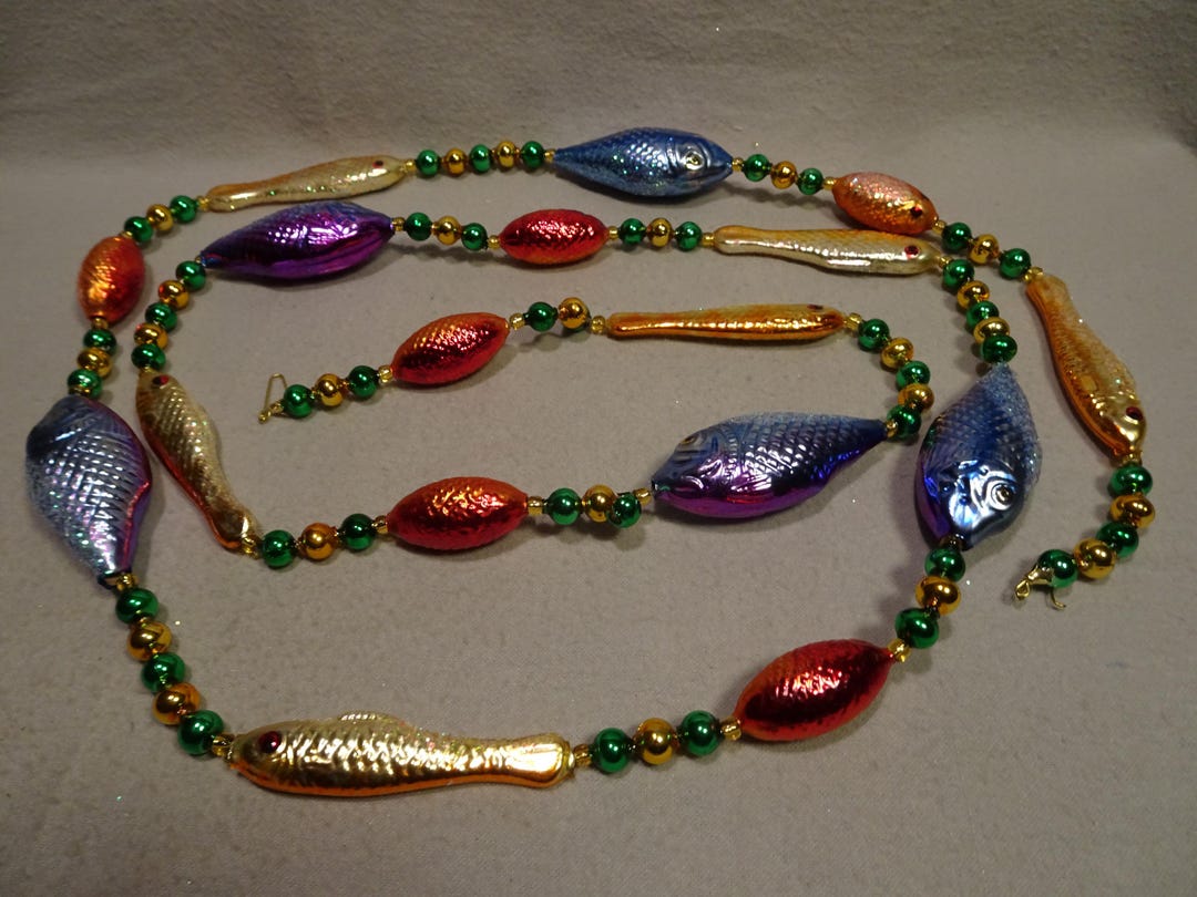Vintage Christopher Radko Blown Glass Christmas Tree Garland - Pisces ...