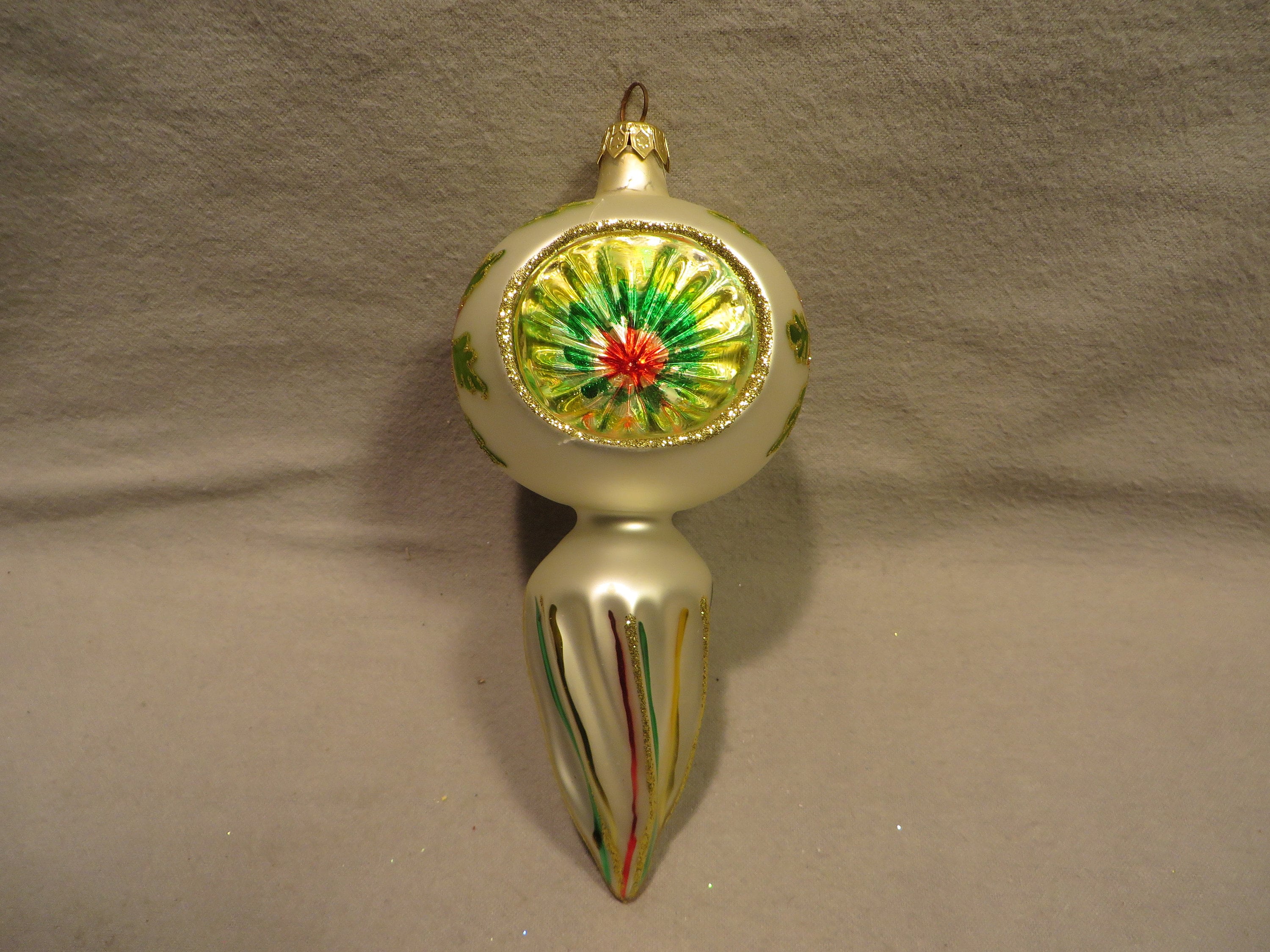 Vintage Poland Blown Glass Christmas Ornament Ball With - Etsy