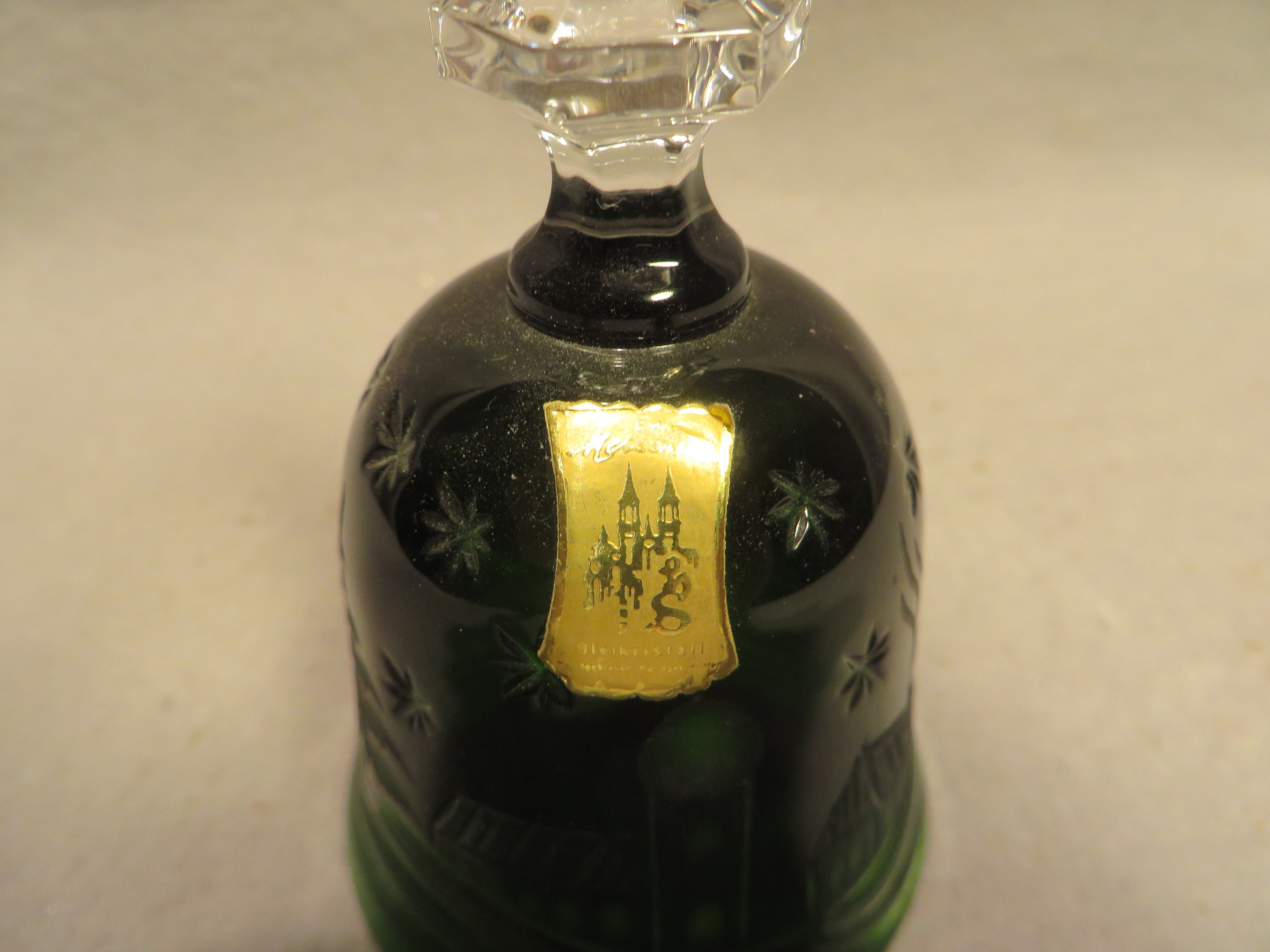 Vintage Meissen Meissener Bleikristall Cut Green Crystal Bell | Etsy