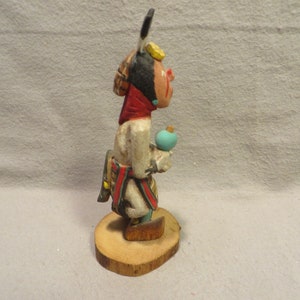 Vintage Native American Hopi Hand Carved / Painted 5" Tall Cross Legged ...