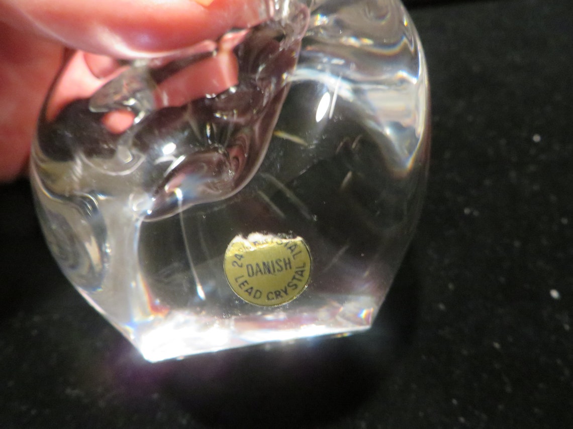 Vintage Holmegaard Swedish Crystal Owl Paperweight Signed C.H. - Etsy