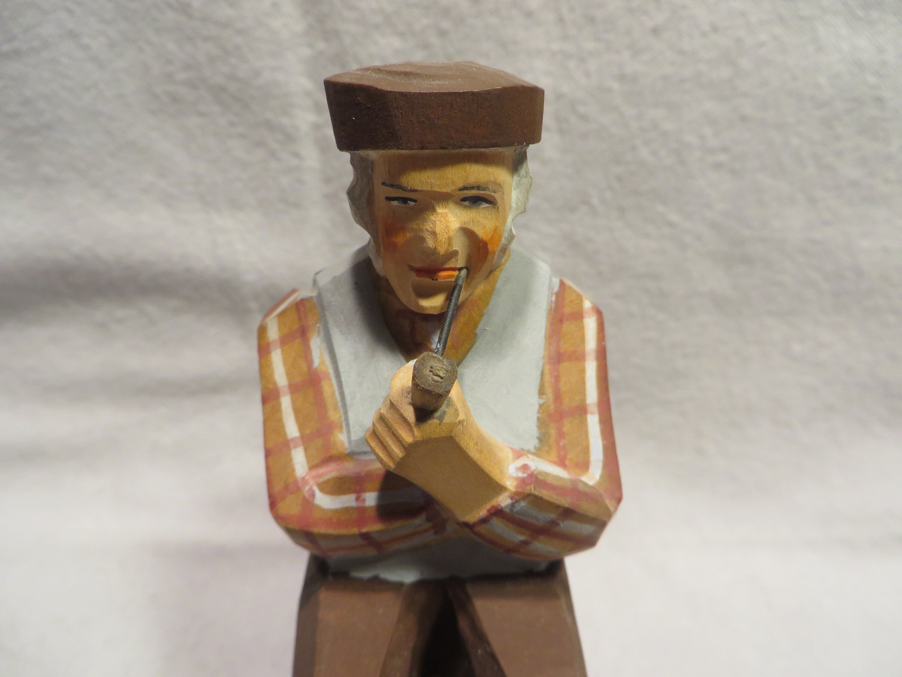 Vintage Swiss Huggler Wyss Carved Wood Man Sitting In Chair | Etsy