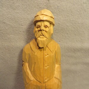 Vintage (canadian?) 10" Natural Wood Hand Carved Wood Figurine ...