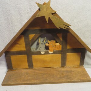 Vintage Alpine (swiss?) Hand Carved Flat Figure Wood Nativity Set - Etsy
