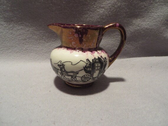 Vintage Miniature Hand Painted English Copper Luster Pitcher | Etsy