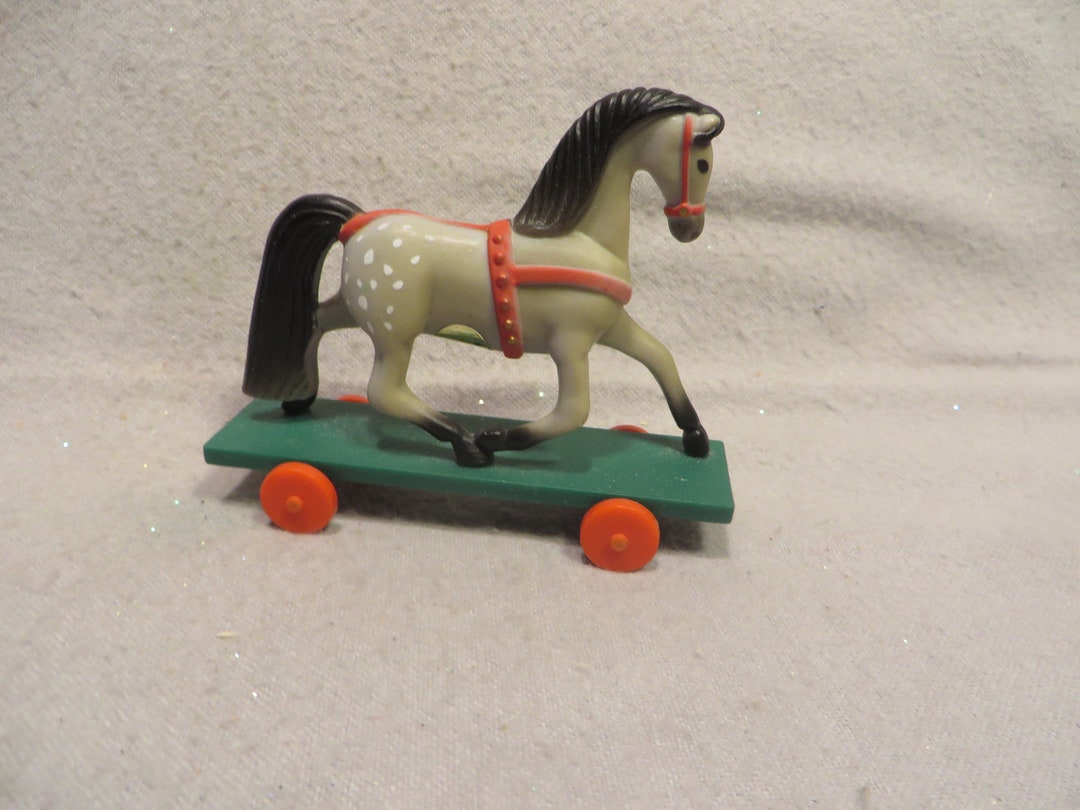 Vintage Hallmark Merry Miniatures 1984 Horse Mounted on Wheeled Base - Etsy