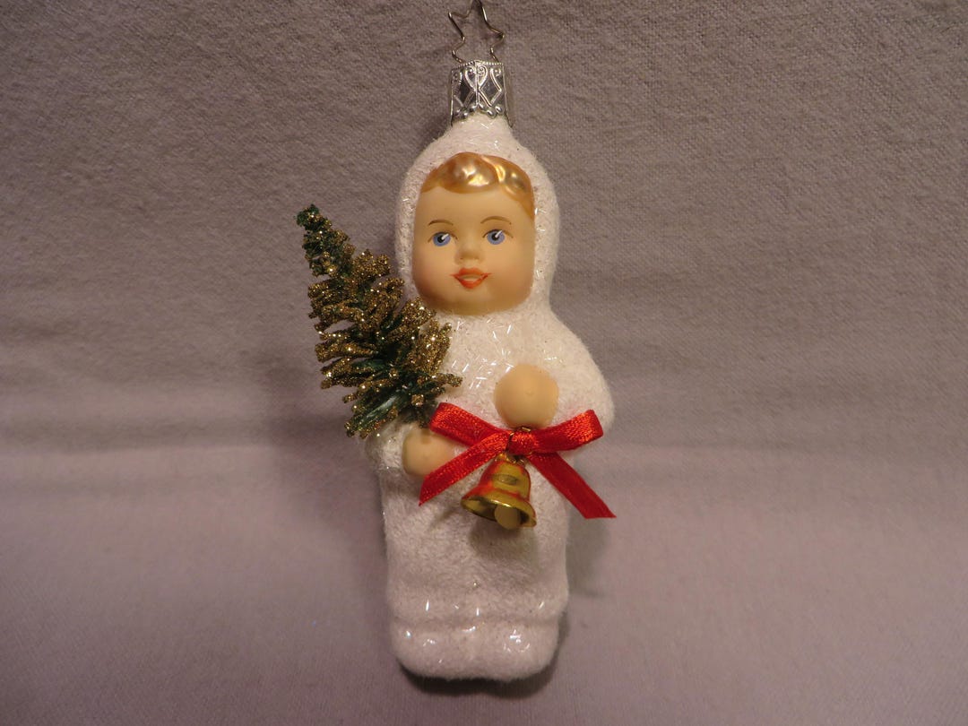 Vintage Inge Glass German Life-touch Snow Kinder Christmas Ornament ...