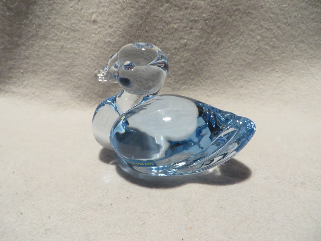 Vintage Handmade Pale Blue Glass Duck (swedish?) - Etsy