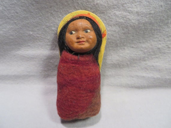 Vintage snookums Baby Native American Doll on a - Etsy