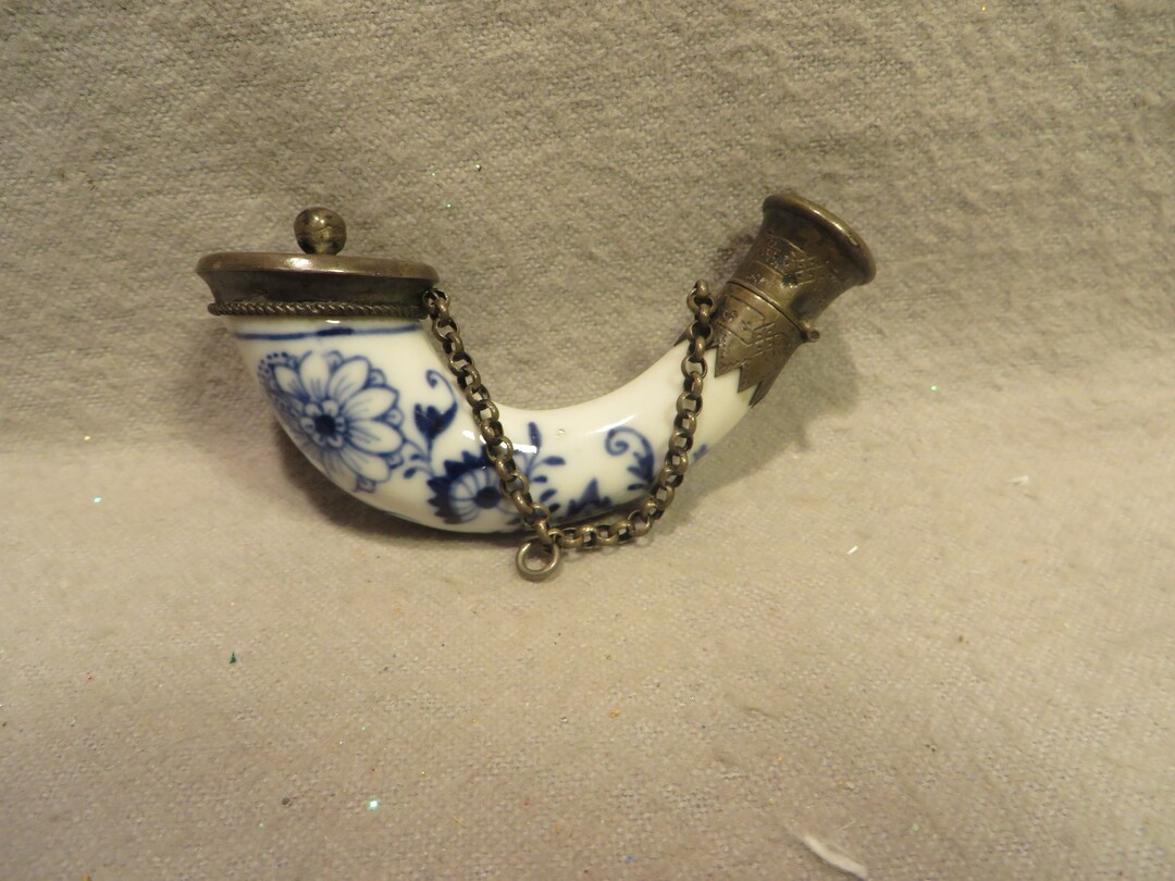 Vintage/antique Blue Onion Hanging Powder Horn Shaped Souvenir - Etsy