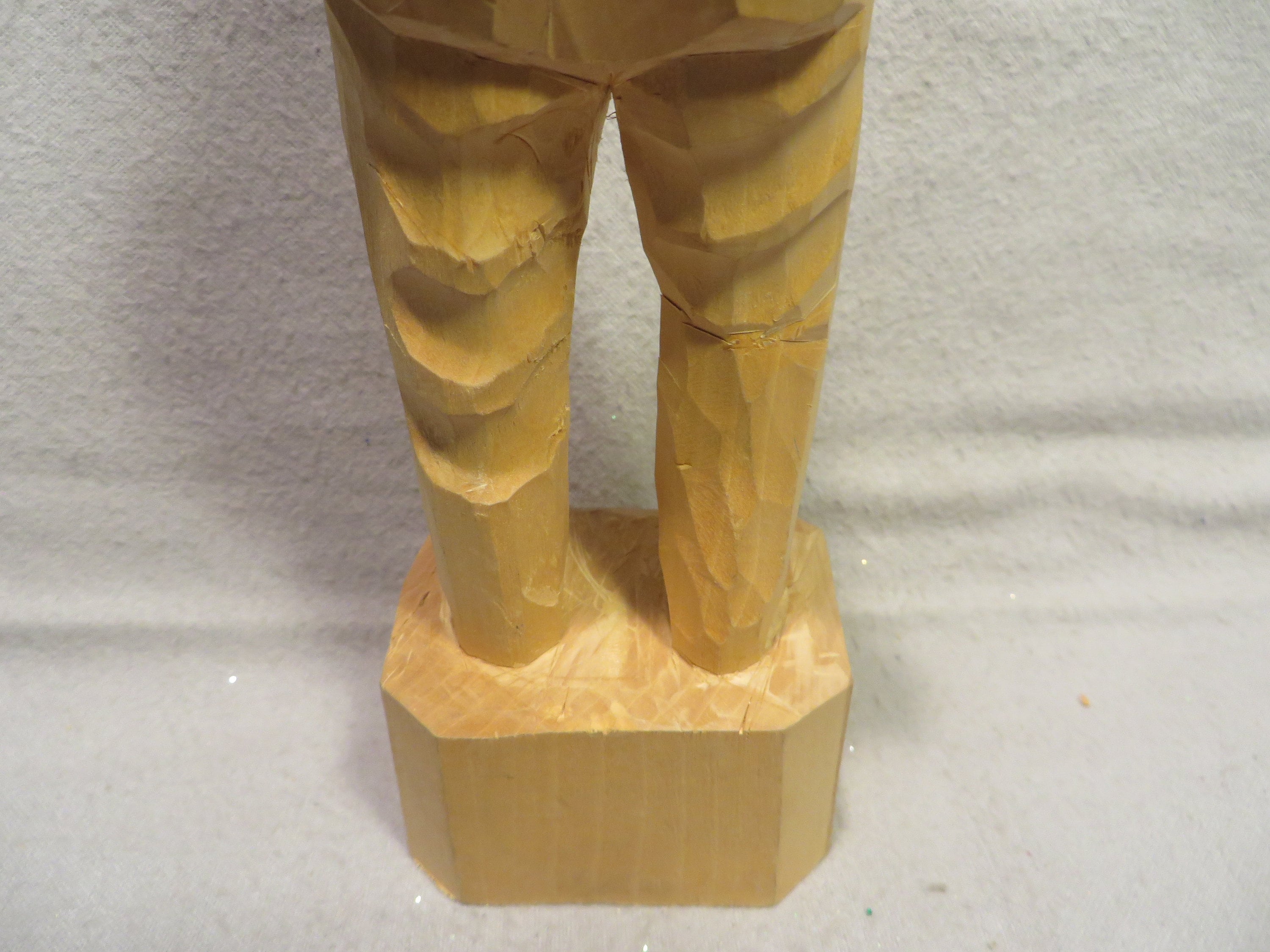 Vintage (canadian?) 10" Natural Wood Hand Carved Wood Figurine ...