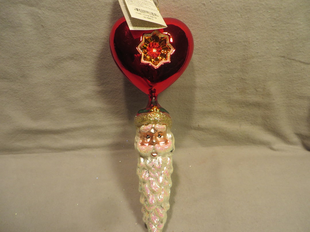 Vintage Christopher Radko Blown Glass Christmas Ornament - Heart Circle ...