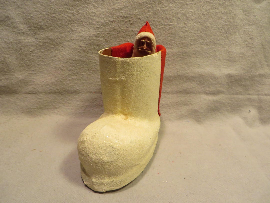 Antique 1920's-30's Japanese Mica Covered Cardboard Christmas Candy ...