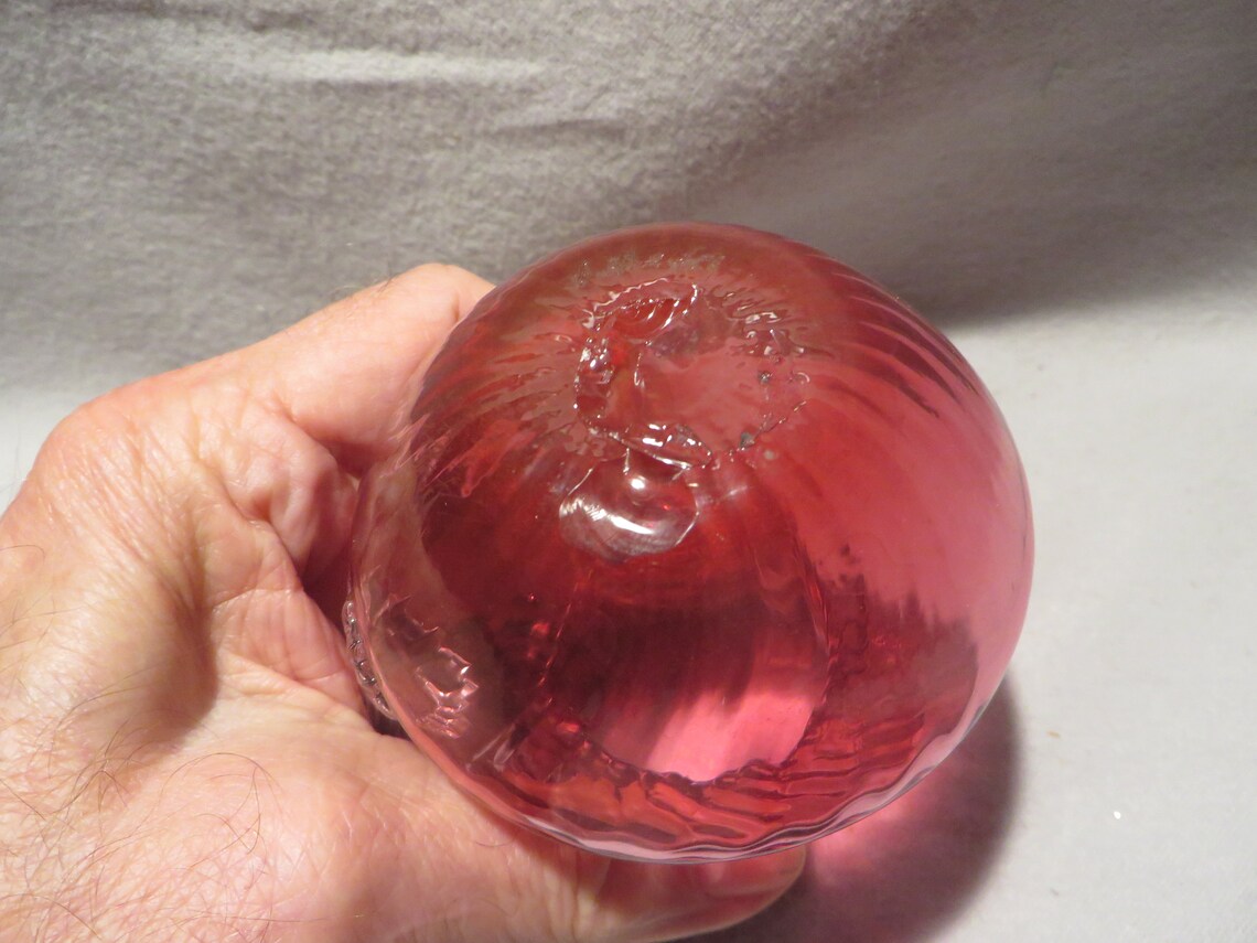 Vintage Small Swirl Pattern Cranberry Glass Pitcher With Clear - Etsy